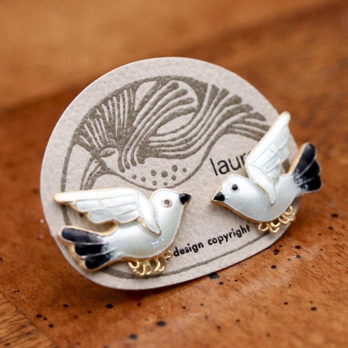 Vintage Laurel Burch Bird Gold-vermeil Studs - Etsy