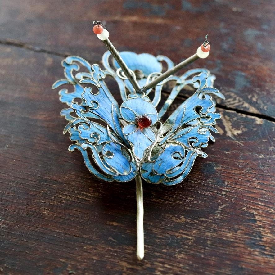 Qing Dynasty Tian-tsui Hair Pin Butterflys and Moths - Etsy