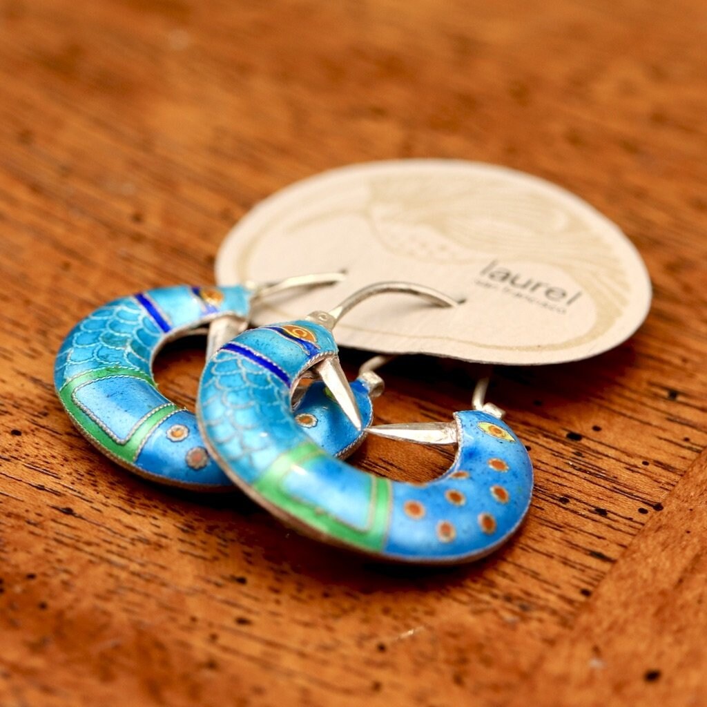 Vintage Laurel Burch Stylized Bird Silver Earrings - Etsy