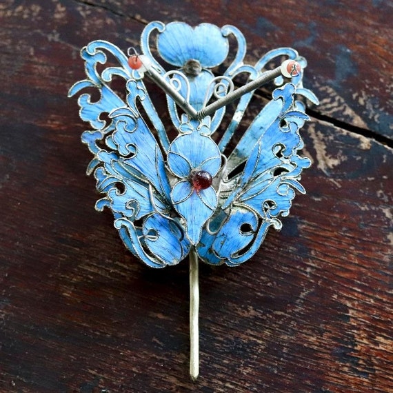 Qing Dynasty Tian-tsui Hair Pin Butterflys and Moths - Etsy