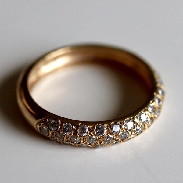 Diamond Encrusted Wedding Band - Etsy