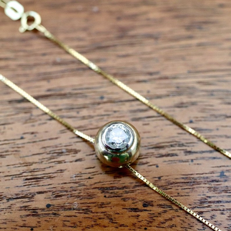 Globe 14k Gold and Diamond Necklace - Etsy