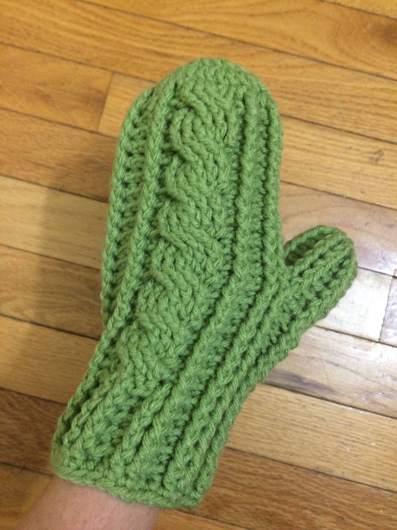 CROCHET Pattern Cabled Mittens, Cabled Winter Mitten Pattern, Crochet ...