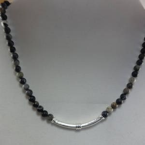 Single Strand Black Network Stone Necklace - Etsy