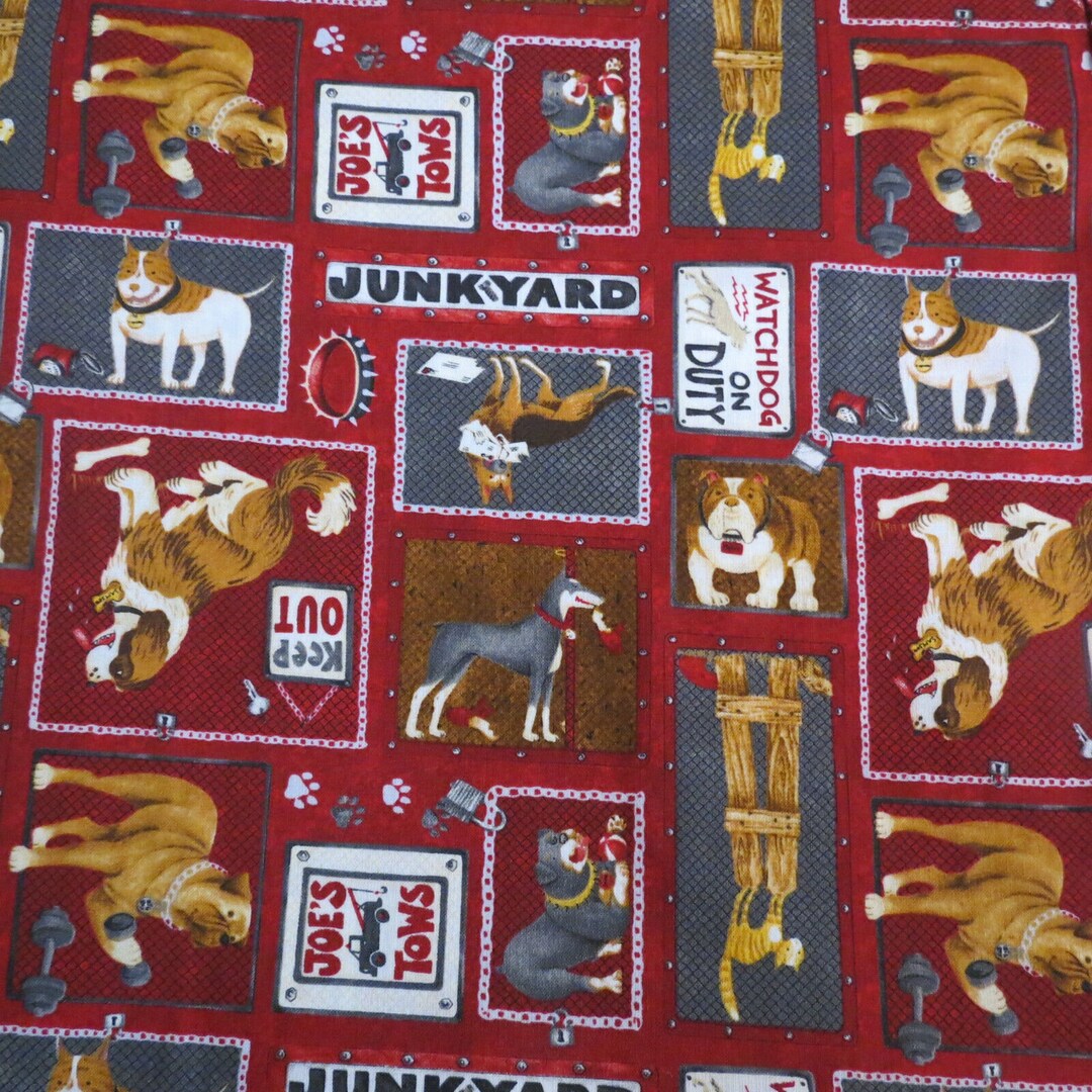 Junkyard Dog Fabric Debbie Mumm for Joann Fabrics Cotton One Yard - Etsy