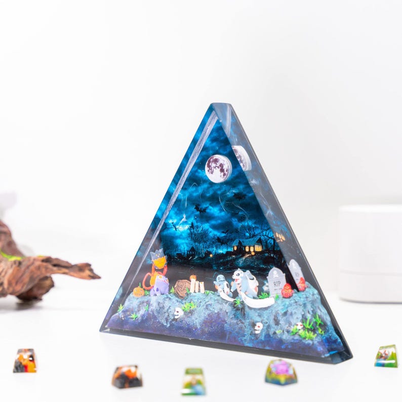 Epoxy Lamp – Halloween Pokemon Custom Night Light Triangle, Cute Spooky ...