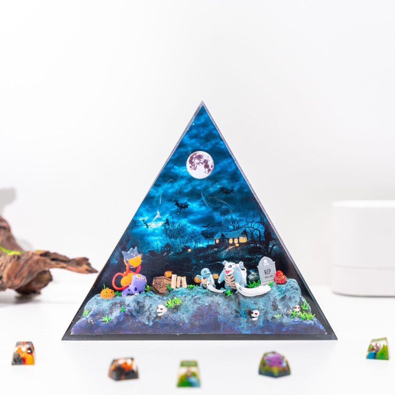 Epoxy Lamp – Halloween Pokemon Custom Night Light Triangle, Cute Spooky ...