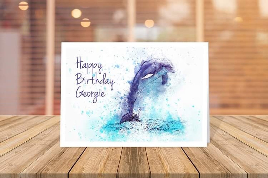 Dolphin Card Custom Made Card Dolphin Lovers Card Card With - Etsy