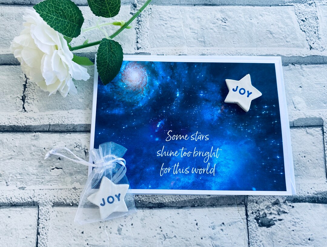 Personalised Remembrance Card, Handmade Clay Star, Grief Sympathy Gift ...