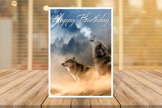 Happy Birthday Wolf Card