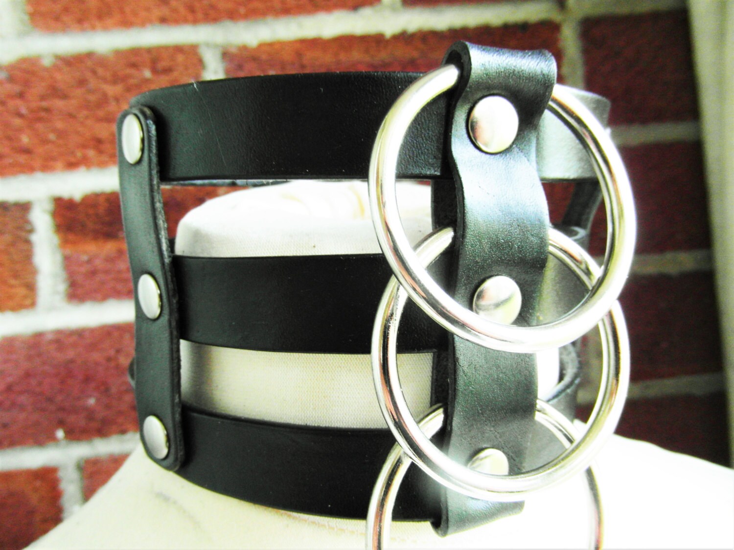 Leather BDSM Collar Cage Collar 3 Strap Collar Posture | Etsy