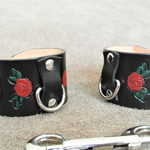 Rose Handcuffs, Leather Handcuffs, BDSM Handcuffs, BDSM Restraints ...