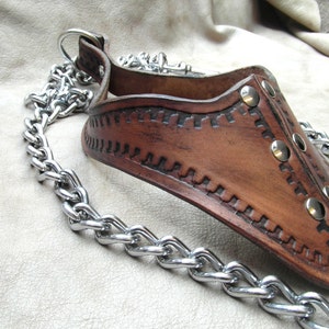 Leather Leash With Arm Cuff With Brass or Steel Chain BDSM - Etsy