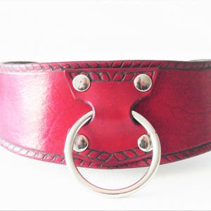 Collier de posture en cuir rouge, Collier BDSM, Collier BDSM en cuir ...