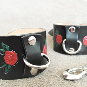 Rose Handcuffs, Leather Handcuffs, BDSM Handcuffs, BDSM Restraints ...