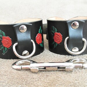Rose Handcuffs, Leather Handcuffs, BDSM Handcuffs, BDSM Restraints ...