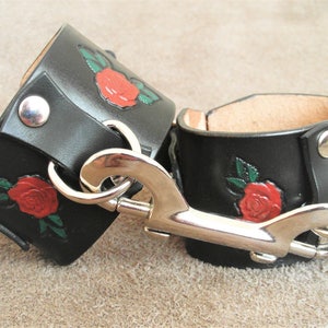 Rose Handcuffs, Leather Handcuffs, BDSM Handcuffs, BDSM Restraints ...