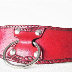 Collier de posture en cuir rouge, Collier BDSM, Collier BDSM en cuir ...