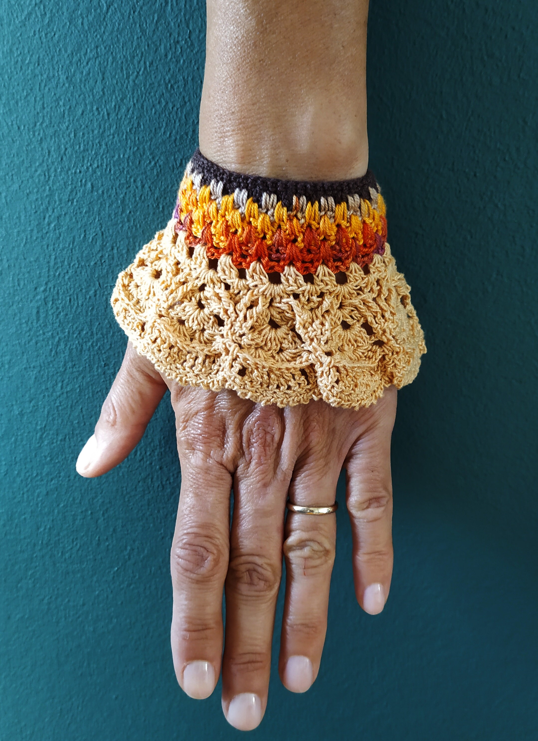 Cuff Bracelet, Crochet Cuff Bracelet, Boho Bracelet, Romantic Cuff Bracelet - Etsy