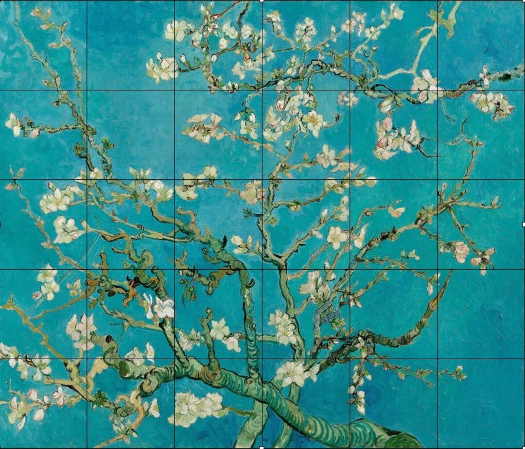 21.25 X 25.50 Ceramic Tile Mural Backsplash, Almond Tree by Vincent ...