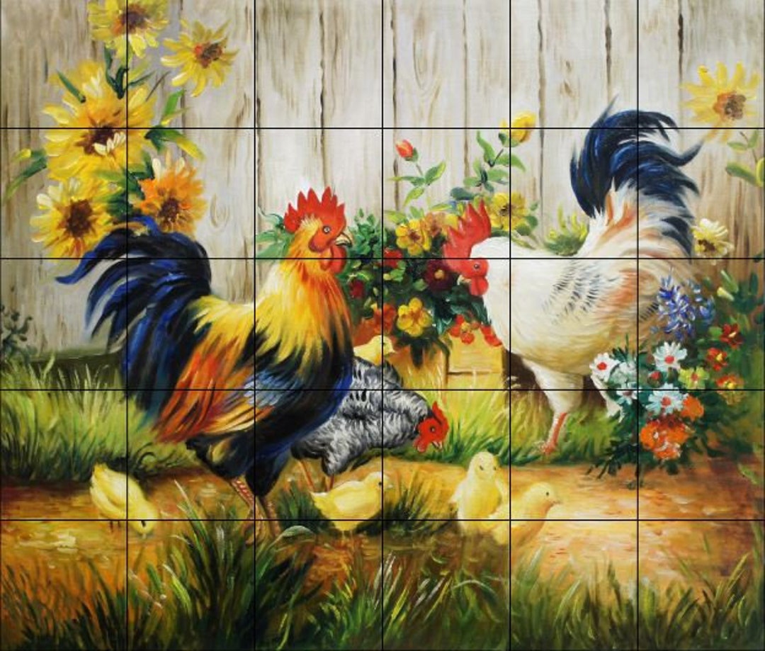 21.25 X 25.50 Tile Mural Ceramic Tile Mural Backsplash, Colorful ...