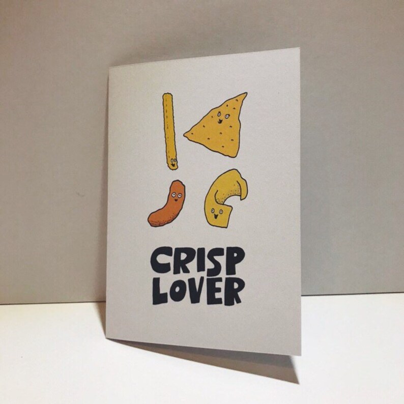 CRISP LOVER Original Illustrated Snack Card - Etsy