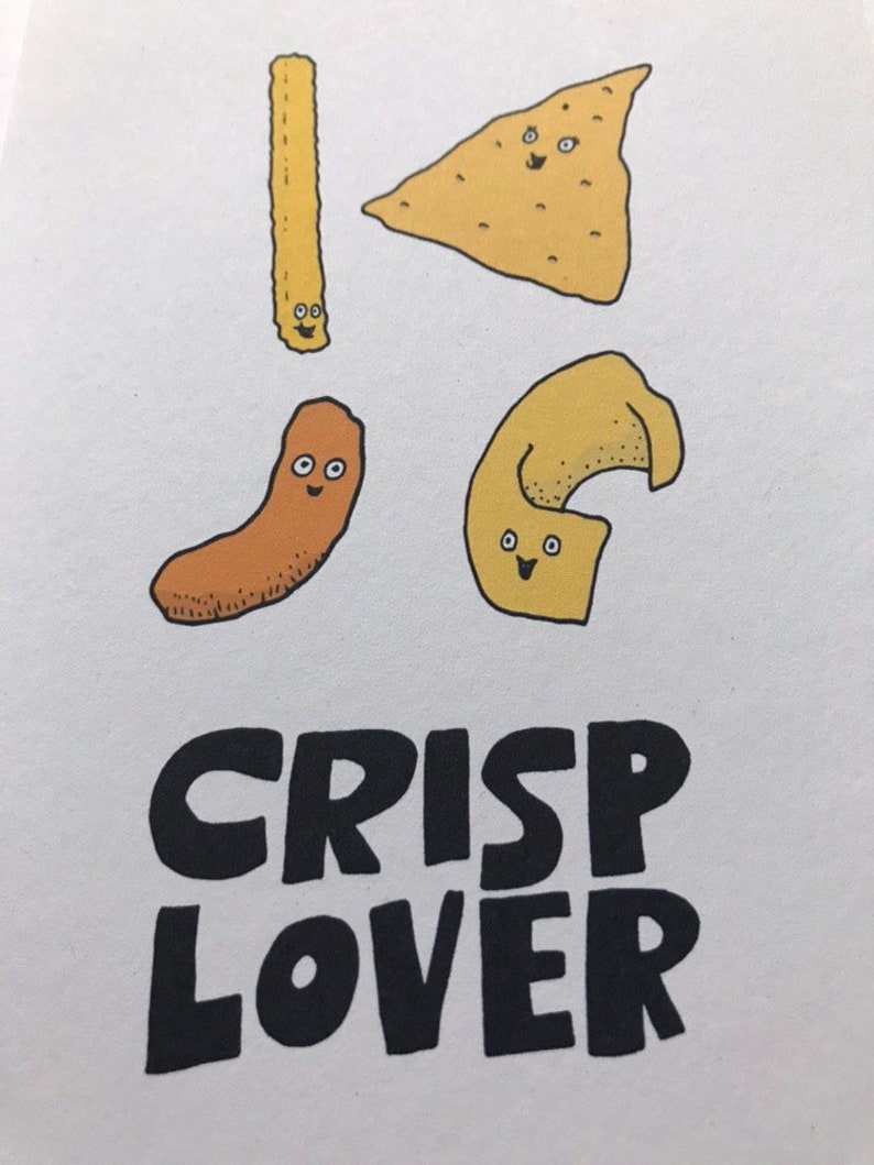 CRISP LOVER Original Illustrated Snack Card - Etsy