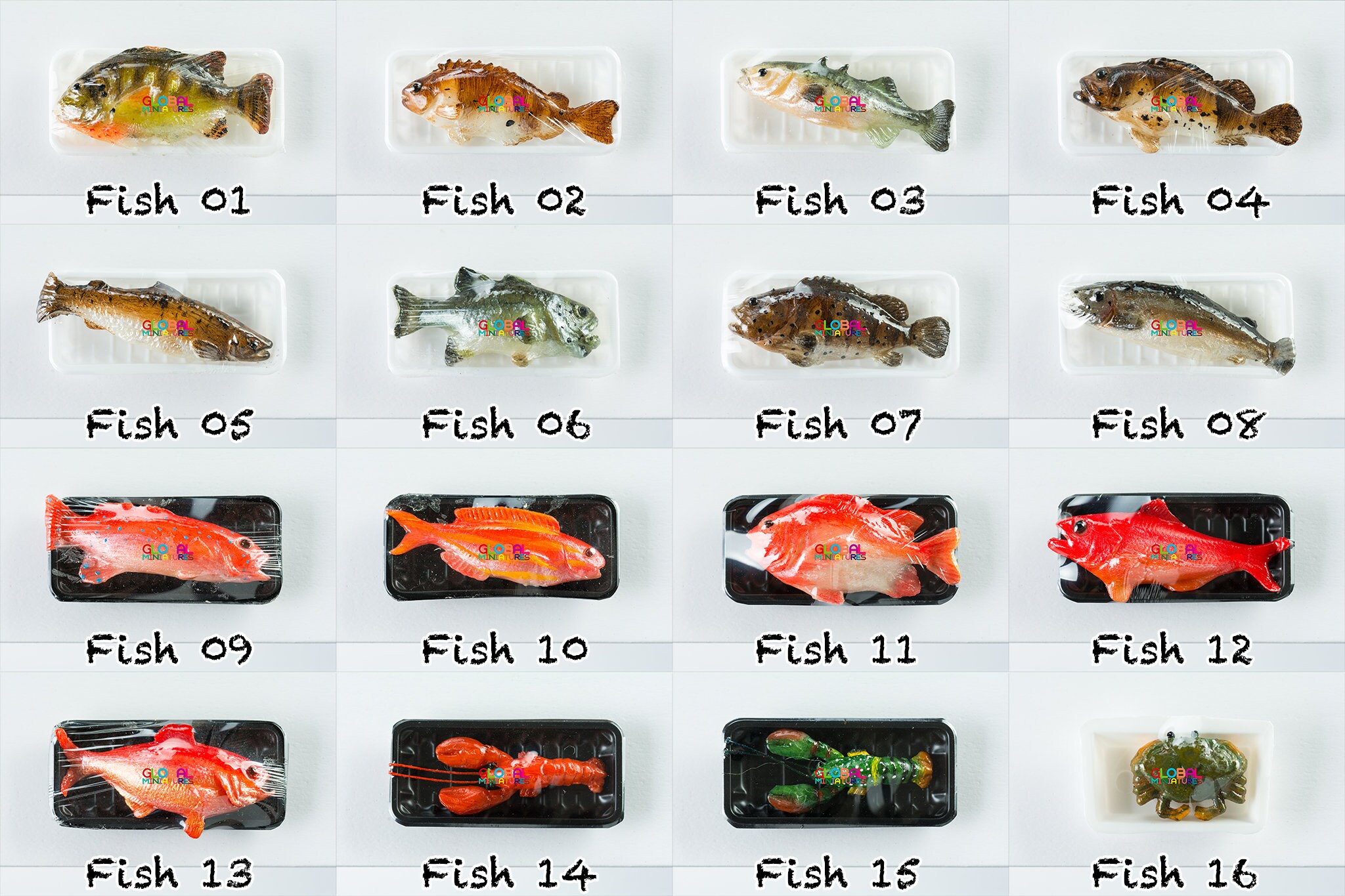 Dollhouse Miniatures Collection of Raw Fish in Foam Pack With | Etsy