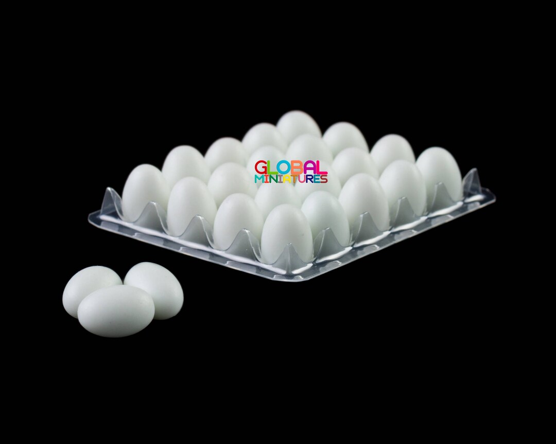 Dollhouse Miniatures Clear Plastic Egg Tray With Duck Egg Cooking and ...