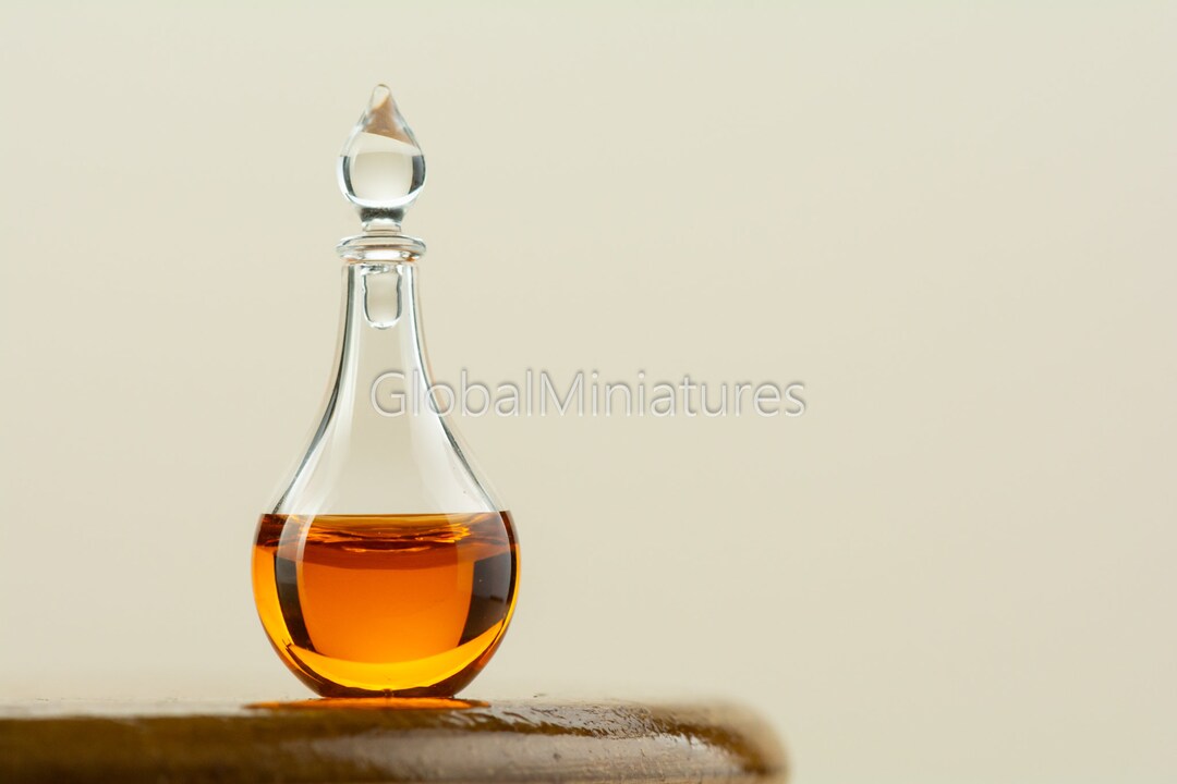Teardrop Shaped Scotch Whiskey Decanter 1:6, Miniature Glass Bottle ...