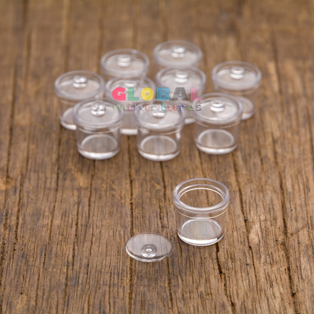 Dollhouse Miniatures Clear Plastic Mini Cookie Jar With Removable Lid ...