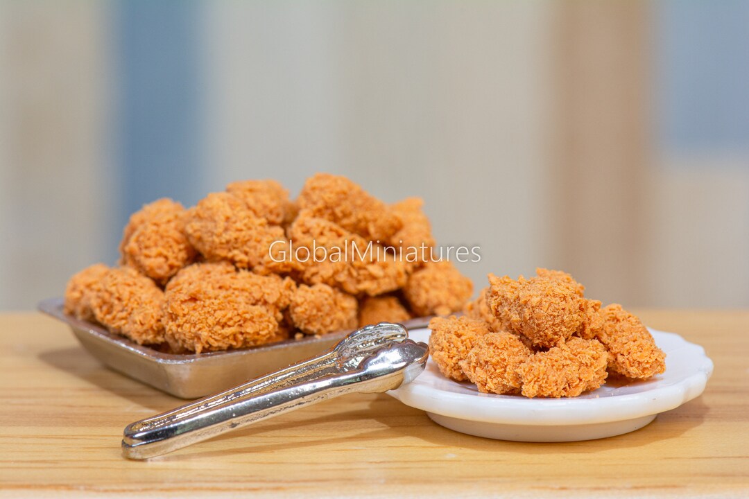 Miniature Fried Chicken Set, 1:12 Scale, Dollhouse Fast Food Tray ...