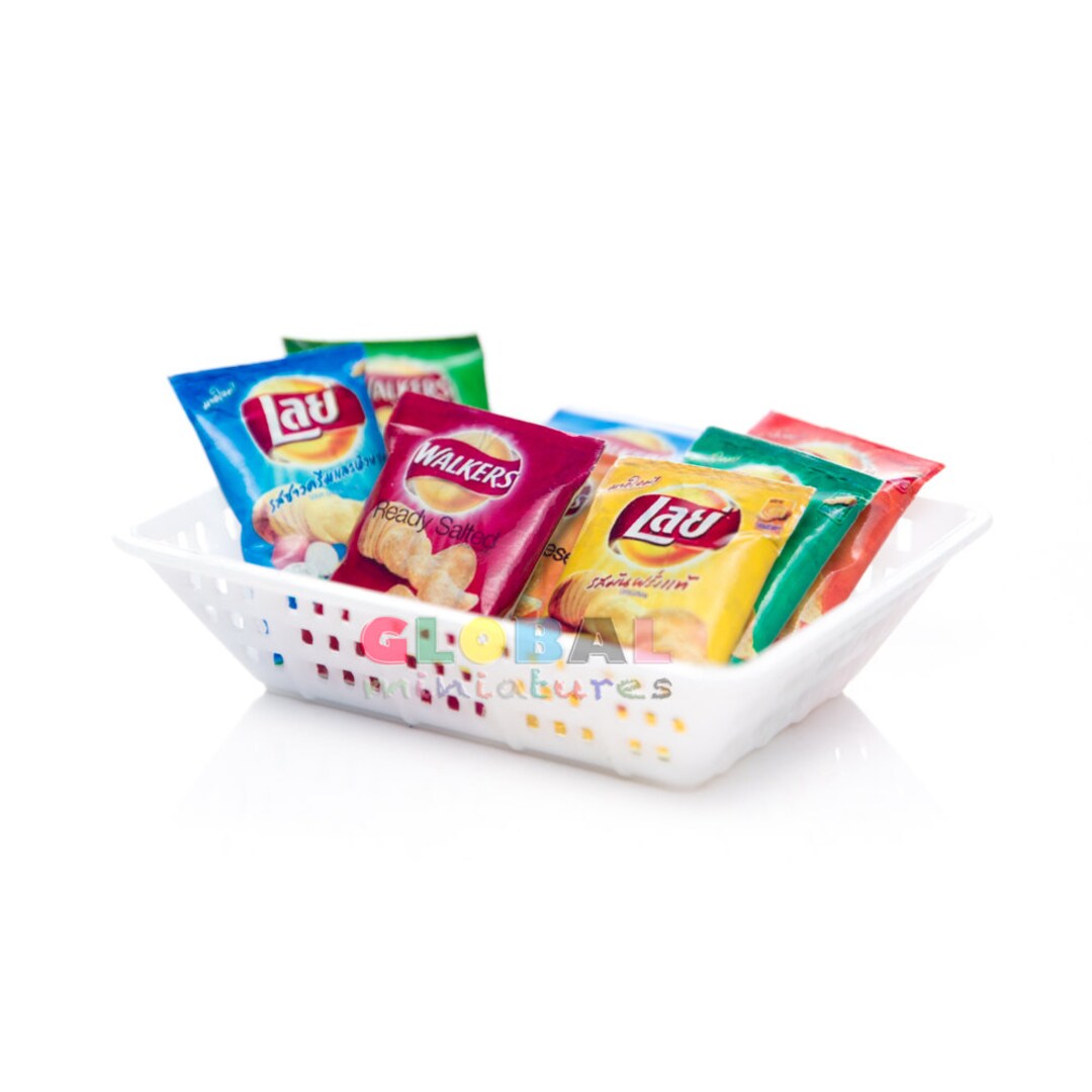 Dollhouse Miniatures Pack of Potato Chip on Plastic Basket - Etsy
