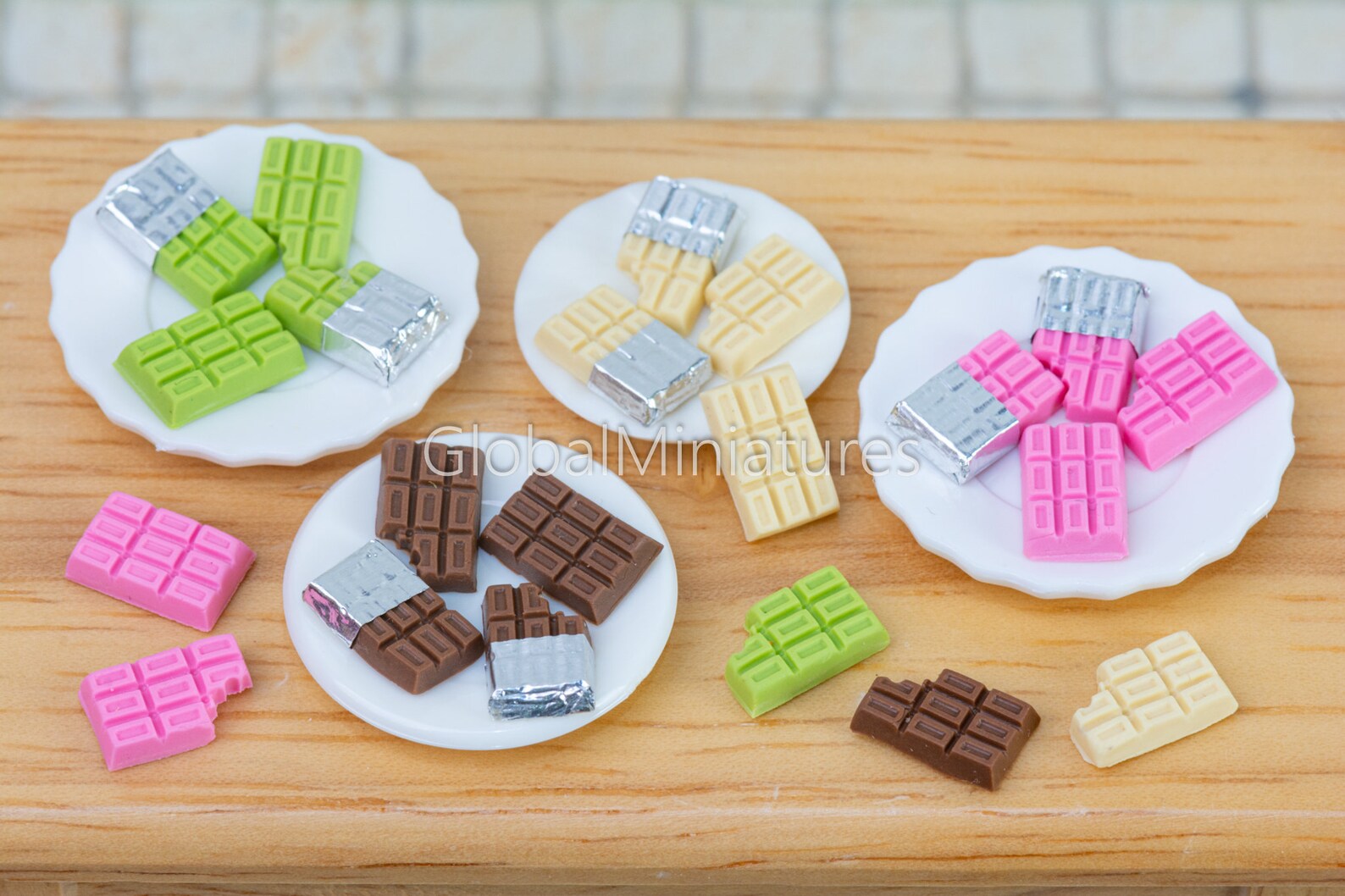 Dollhouse Miniatures Colorful Milk Chocolate Snack Bar Foil Wrap Sweets ...