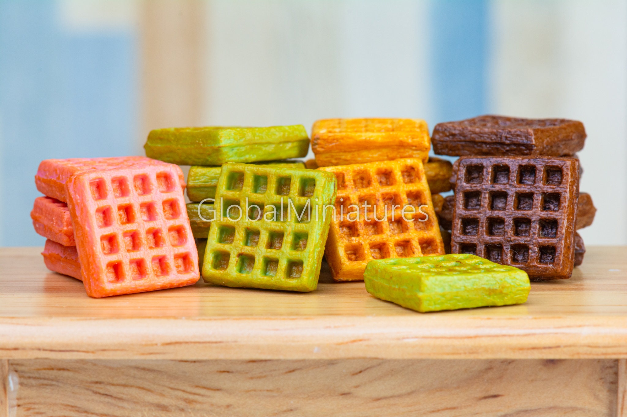 Dollhouse Miniatures Collection of Colorful Square Waffle | Etsy