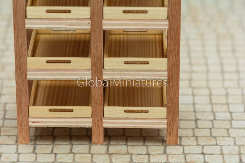 Dollhouse Miniatures Wooden Twin Tower Bakery Big Rack Shelf - Etsy