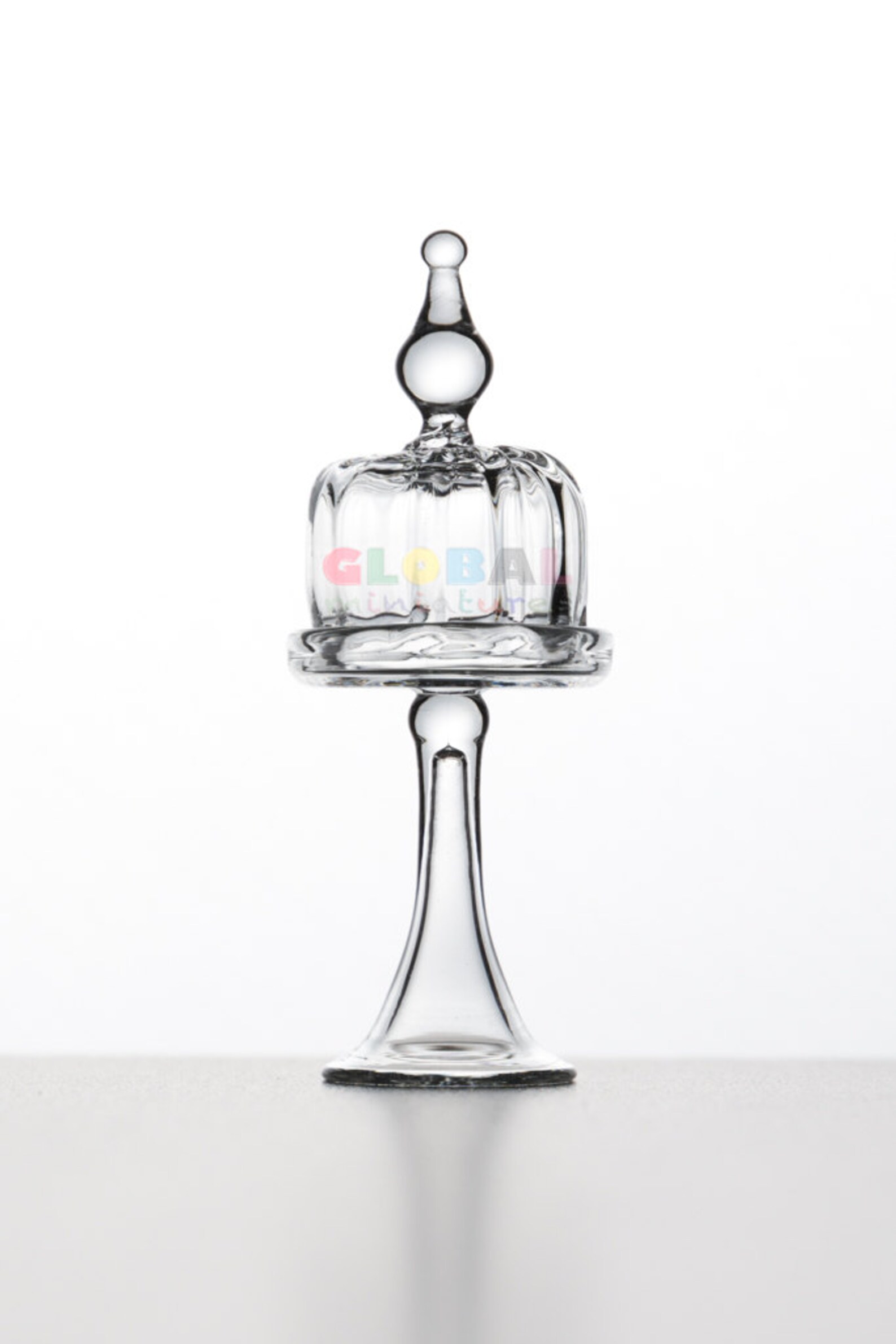 Dollhouse Miniatures Glass Mini Cylindrical-shaped Cake Cover + Stand ...