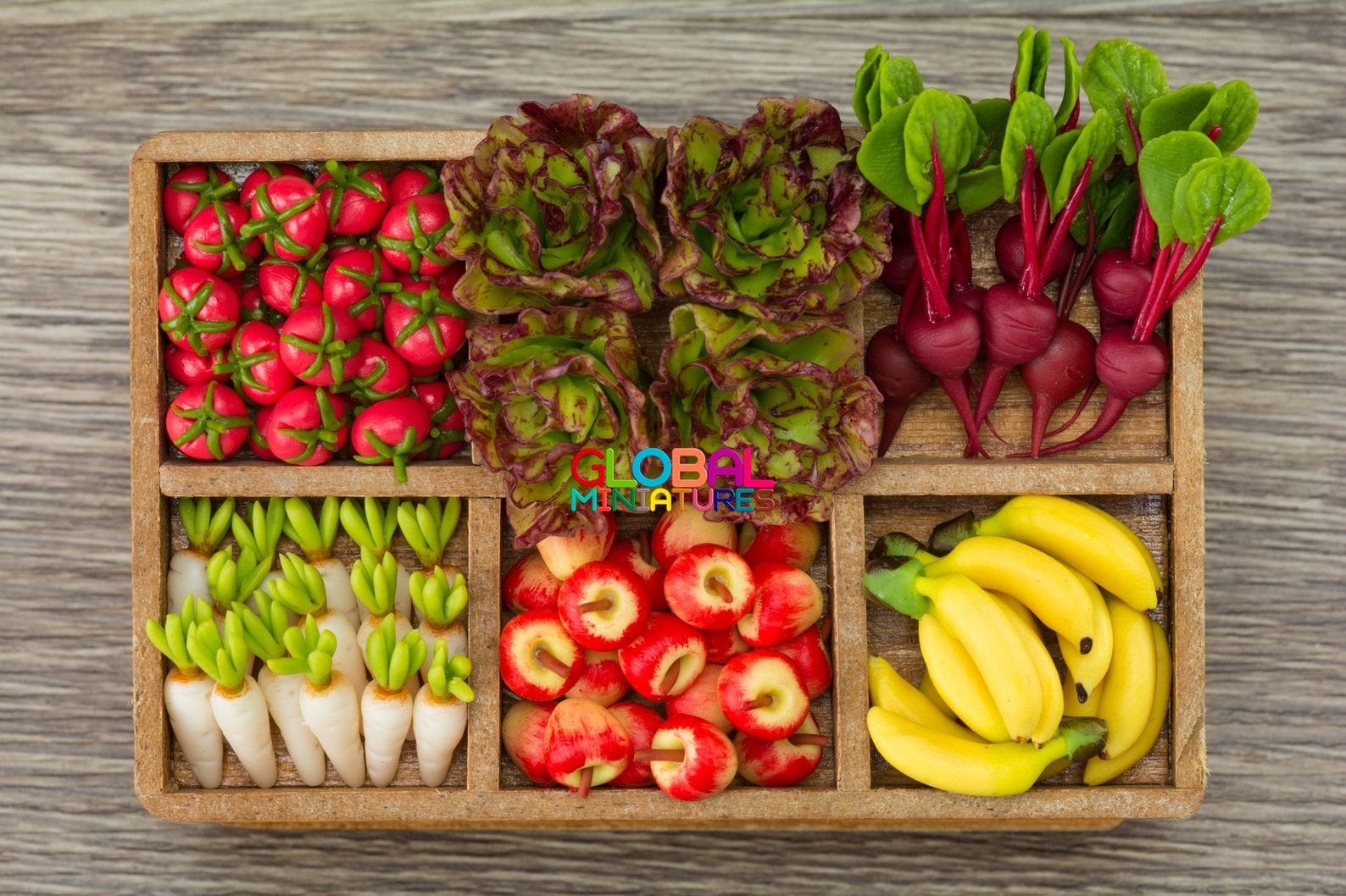 Miniature Vegetable & Fruit Set, 1:12 Scale, Dollhouse Farmer's Market ...