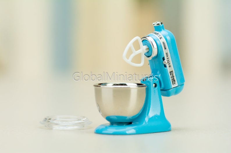 Dollhouse Miniature Light Blue Stand Mixer With Silver Metal - Etsy