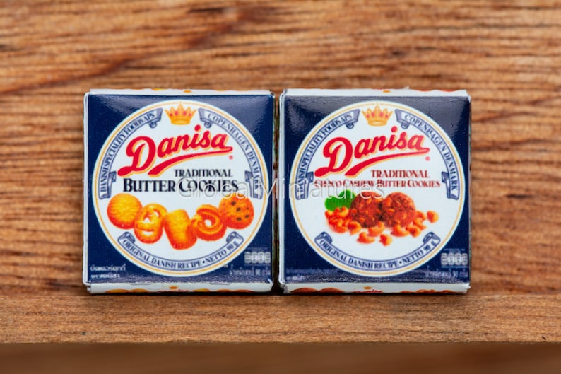Dollhouse Miniatures Pair of Danisa Chocolate Chips With Cashew Nut and ...