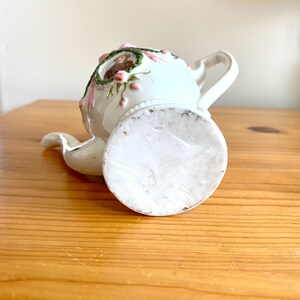 Antique 1940s Porcelain Teapot Portrait Cameo White Elegant Regal Hand ...