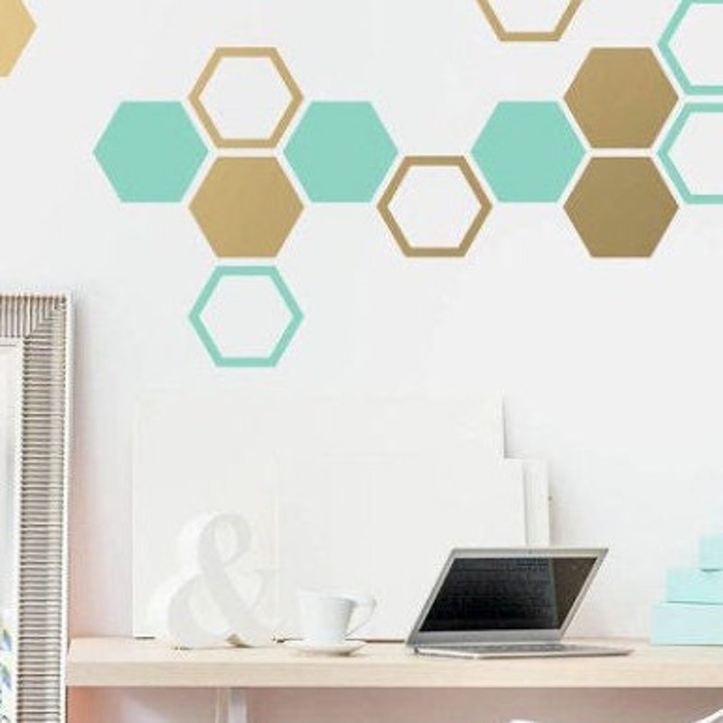 Hexagon Wall Decal - Etsy