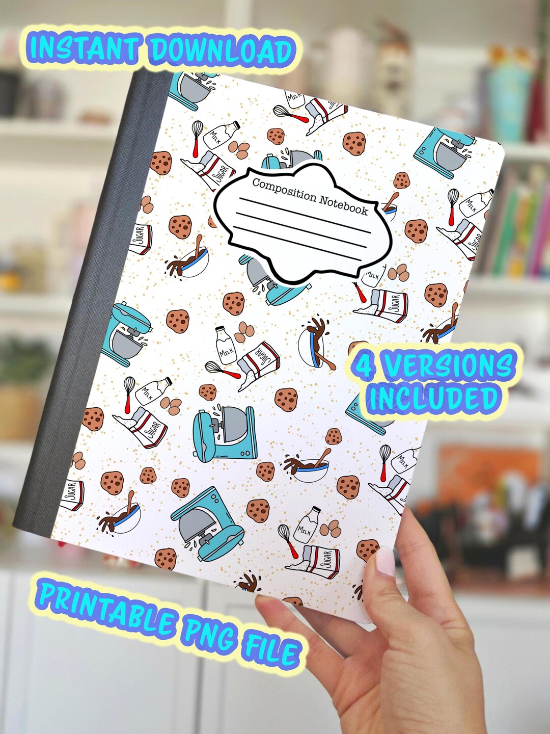 Baking Cookies Notebook Cover: Printable DIY PNG (6.9" X 10") - Etsy