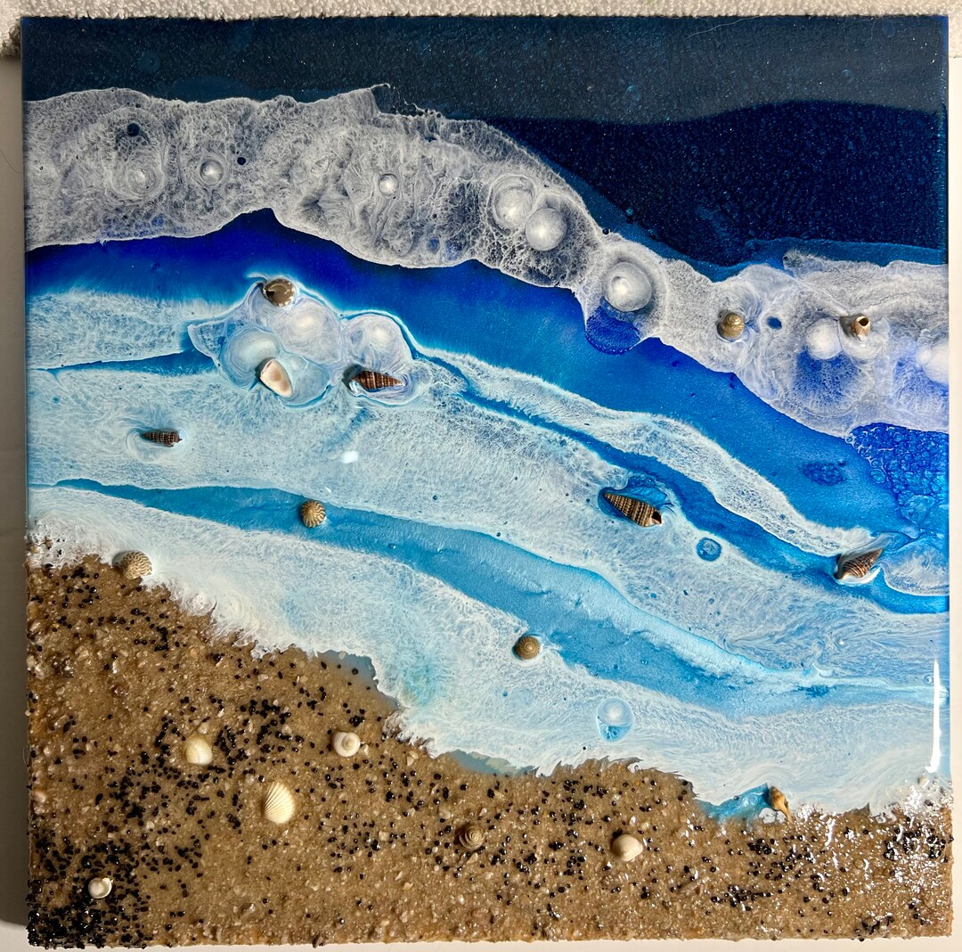 Wall Art Beach Scene Epoxy Resin 12x12 - Etsy