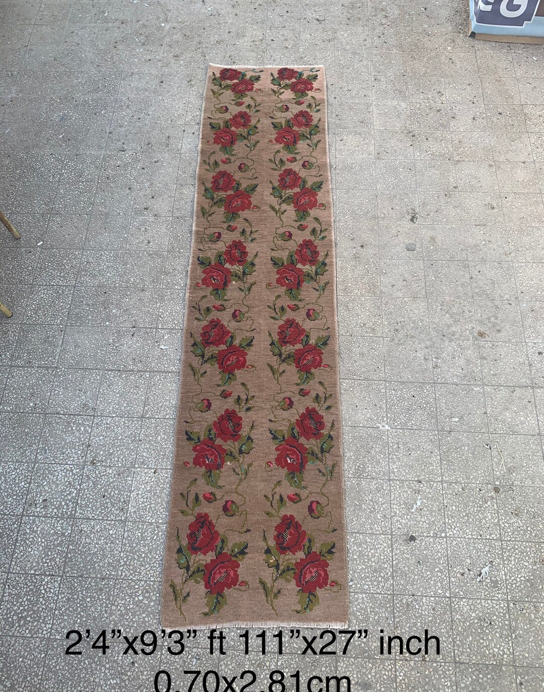 2’4”x9’3” Ft Vintage Hand Made Runner Rug ( 2,81x0,70cm) - Etsy