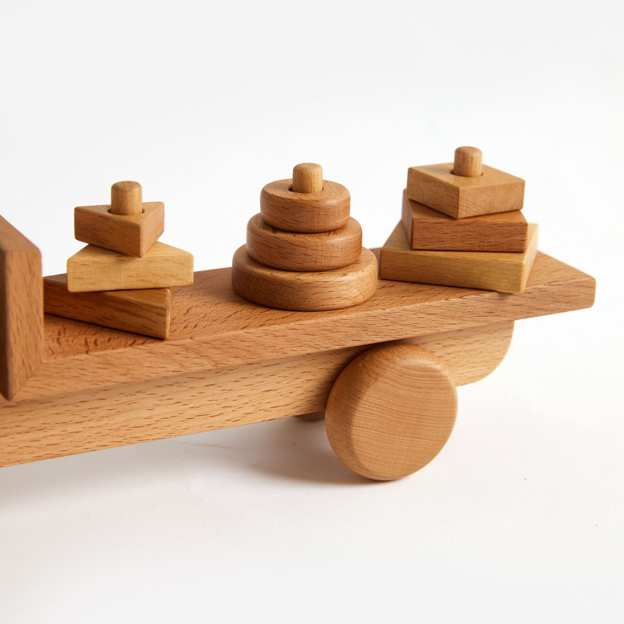 Geometric Shapes Stacking Truck / Wooden Truck With Geometric Blocks - Etsy