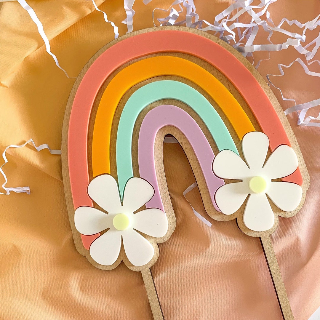 Acrylic Rainbow Cake Topper - Etsy