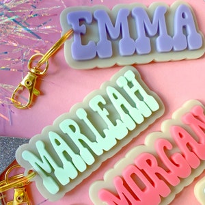 Acrylic Name Keychain Bag Tag - Etsy
