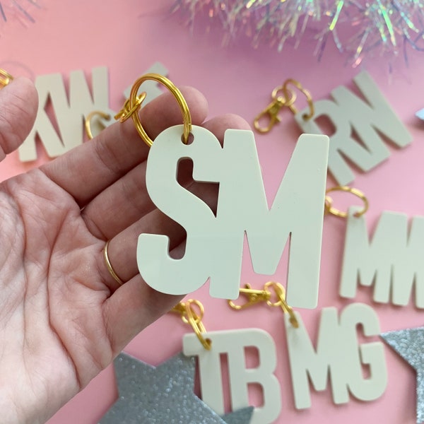 Monogram Keychain - Etsy