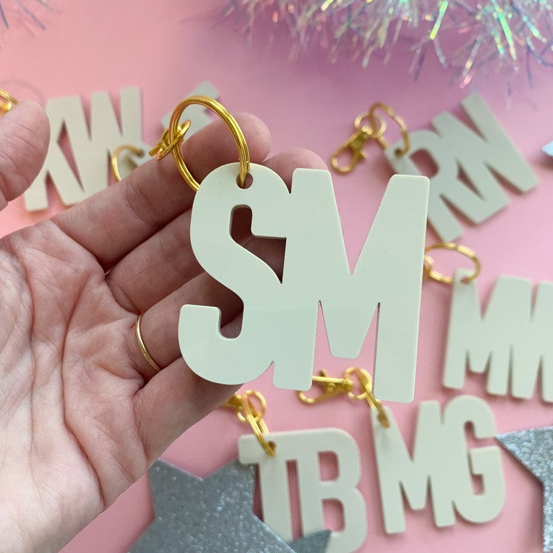 Monogram Keychain - Etsy